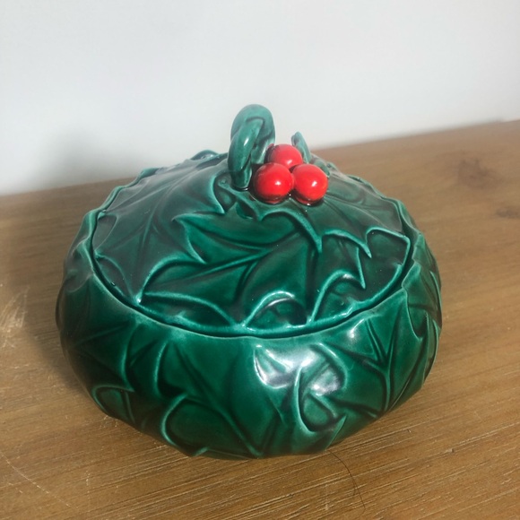 Lefton | Holiday | Vintage Lefton Holly Berry Christmas Candy Dish With ...